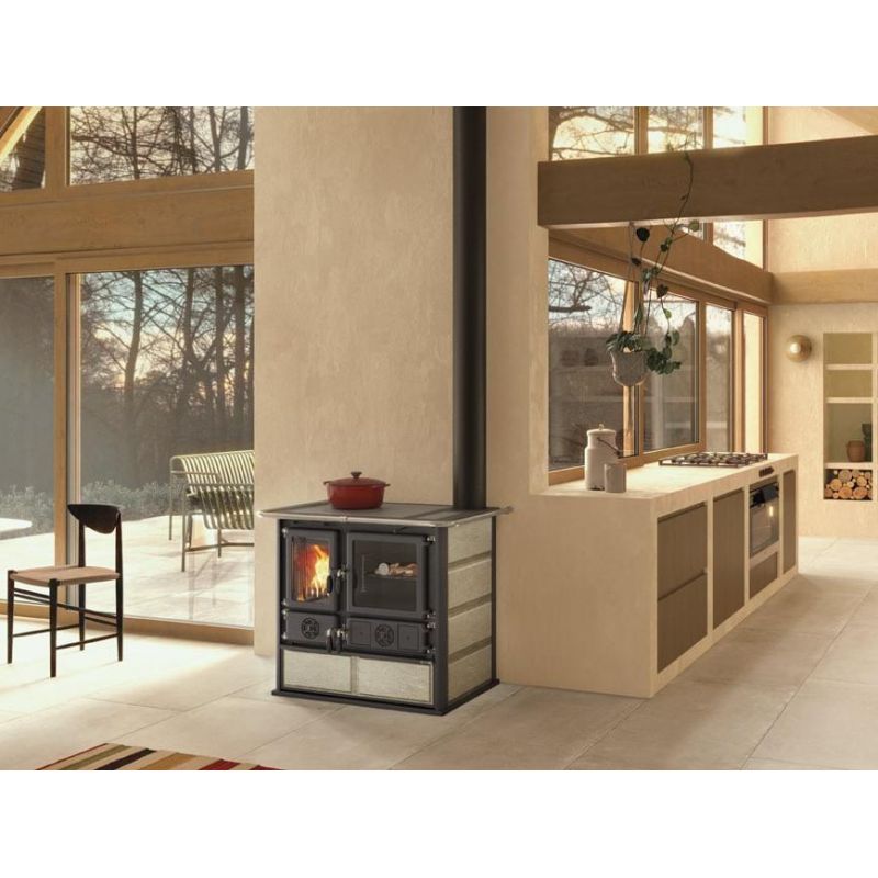 Cuisinière à bois raccordable - LA NORDICA Rosa 5.0 Pierre 8.8 kW
