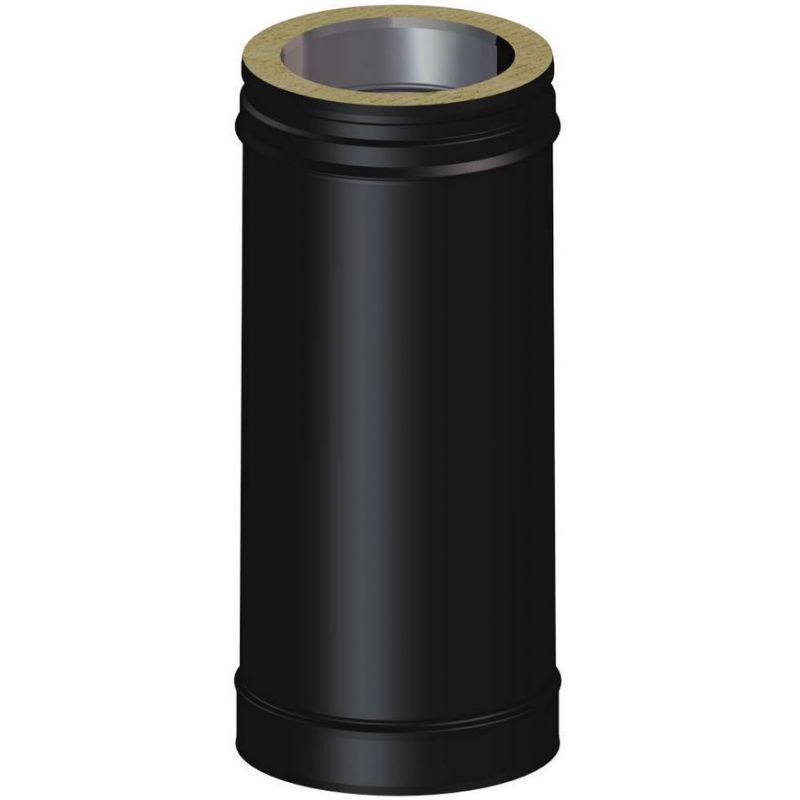 Élément droit noir 440 mm Ø150mm - DINAK