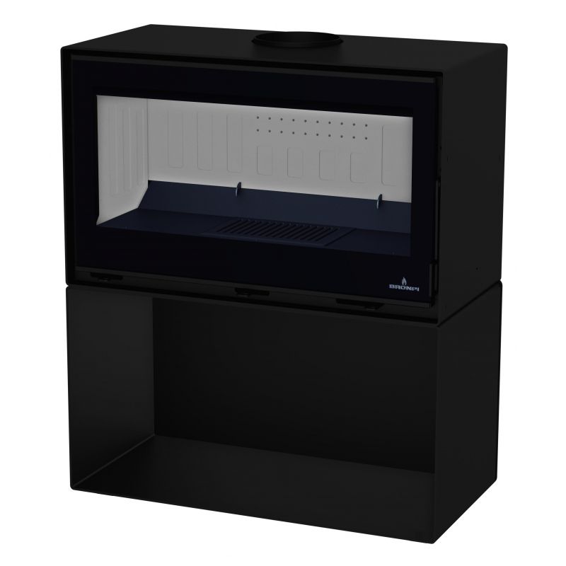 Poêle à bois raccordable avec bûcher - BRONPI Cairo 90 Box 13 kW